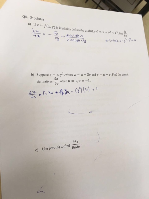 Solved If Z = f(x, y) is implicitly defined by Z sin(xy) = x | Chegg.com