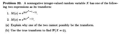 Solved Problem 32. A nonnegative integer-valued random | Chegg.com