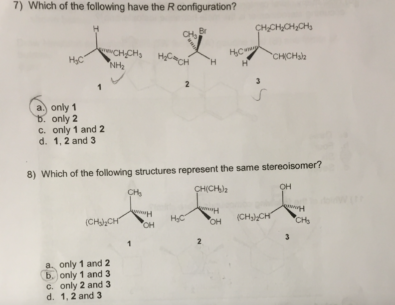 Solved Which of the following have the R configuration? | Chegg.com
