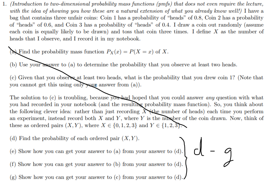 Solved 1. (Introduction to two-dimensional probability mass | Chegg.com
