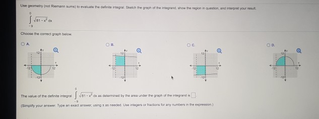 Solved Use geometry (not Riemann sums) to evaluate the | Chegg.com