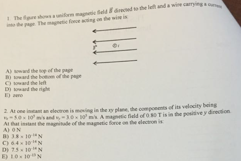 Solved figure shows a uniform magnetic field B directed to | Chegg.com