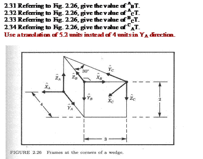Solved 2 31 Refering to Fig. 226, give the value of^BT. 232 | Chegg.com Solved 2 31 Refering to Fig. 226, give the value of^BT. 232 | Chegg.com