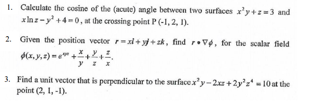 Solved Calculate the cosine of the (acute) angle between two | Chegg.com