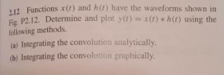 Solved Waveforms for Problem 2.12. 2.12 Functions x(t) and | Chegg.com