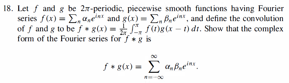 Solved 18. Let f and g be 2r-periodic, piecewise smooth | Chegg.com