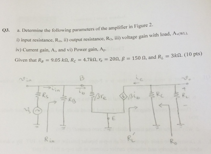 Solved Determine the following parameters of the amplifier | Chegg.com