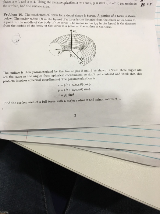 Solved The mathematical term for a donut shape is torus. A | Chegg.com