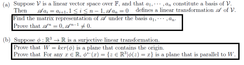 Solved Linear Algebra (Transformation) : Proof Questions | Chegg.com