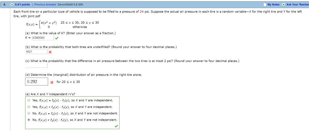 Solved 2. 0/1 points | Previous Answers DevoreStat9 5.E.005 | Chegg.com Solved 2. 0/1 points | Previous Answers DevoreStat9 5.E.005 | Chegg.com