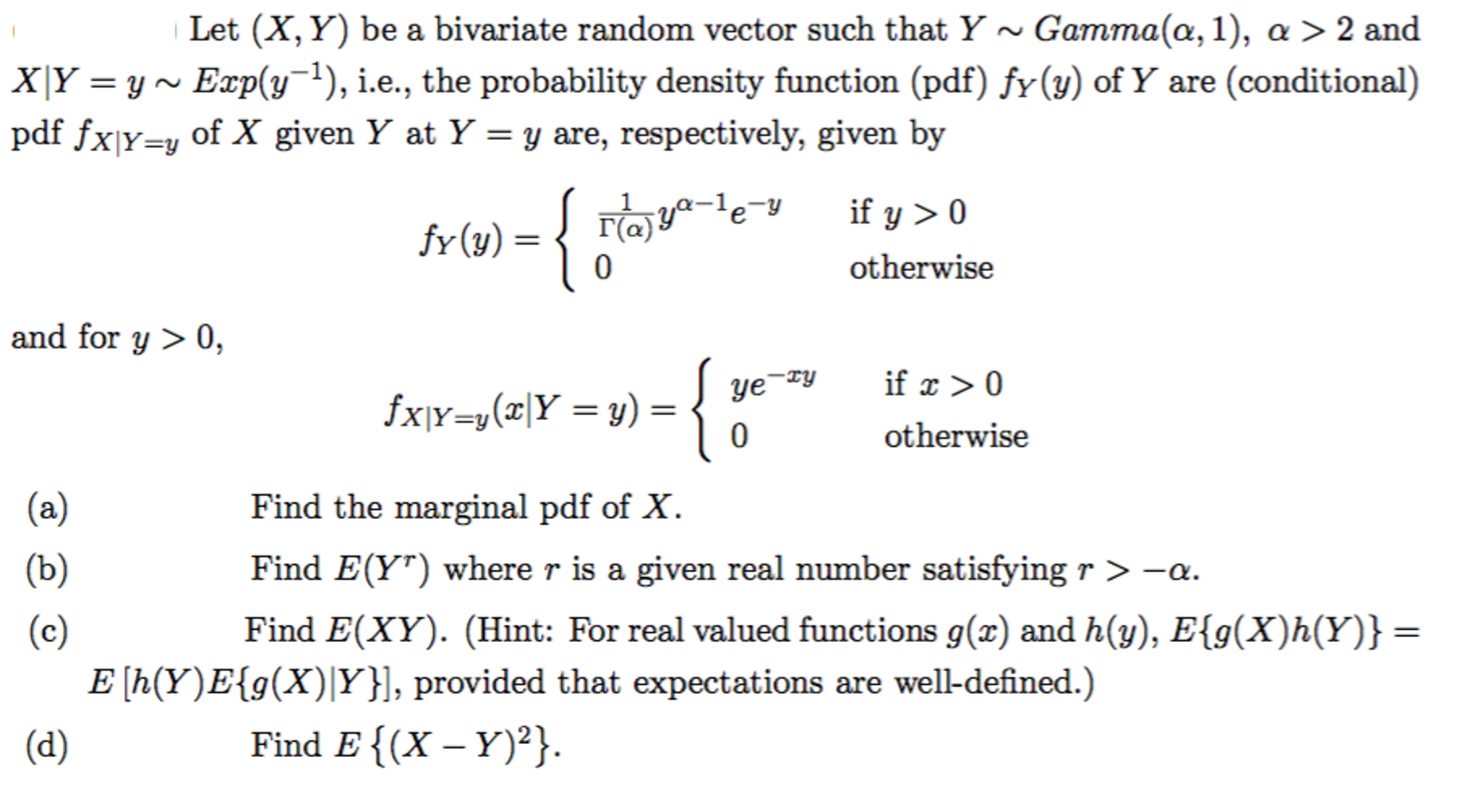 Solved Let (X, Y)be a bivariate random vector such that Y ~ | Chegg.com