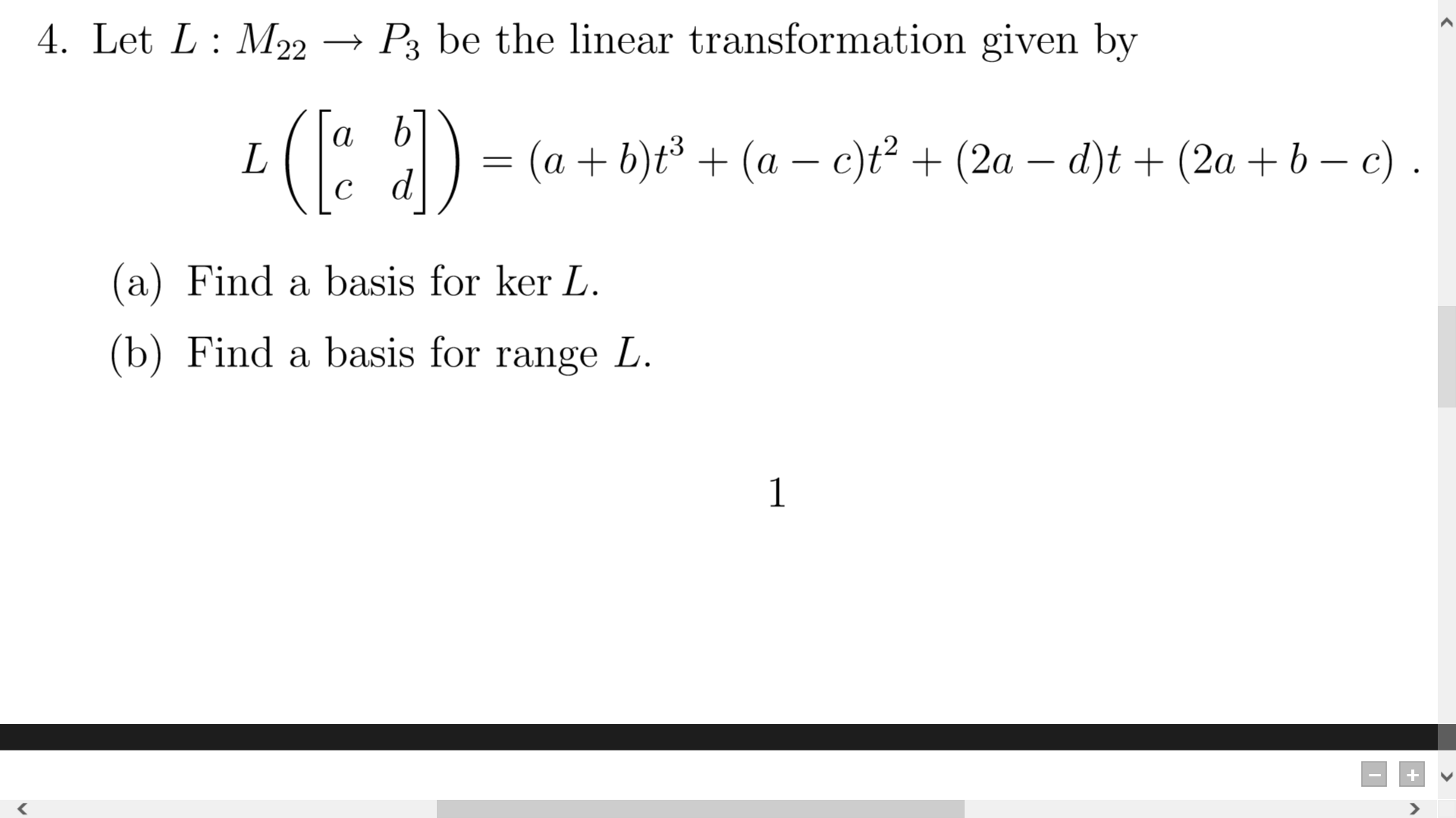 Solved 4. Let L : M22 P3 be the linear transformation given | Chegg.com