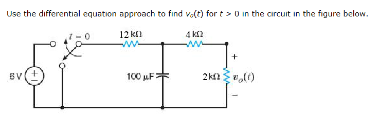 Solved Use the differential equation approach to find vo(t) | Chegg.com