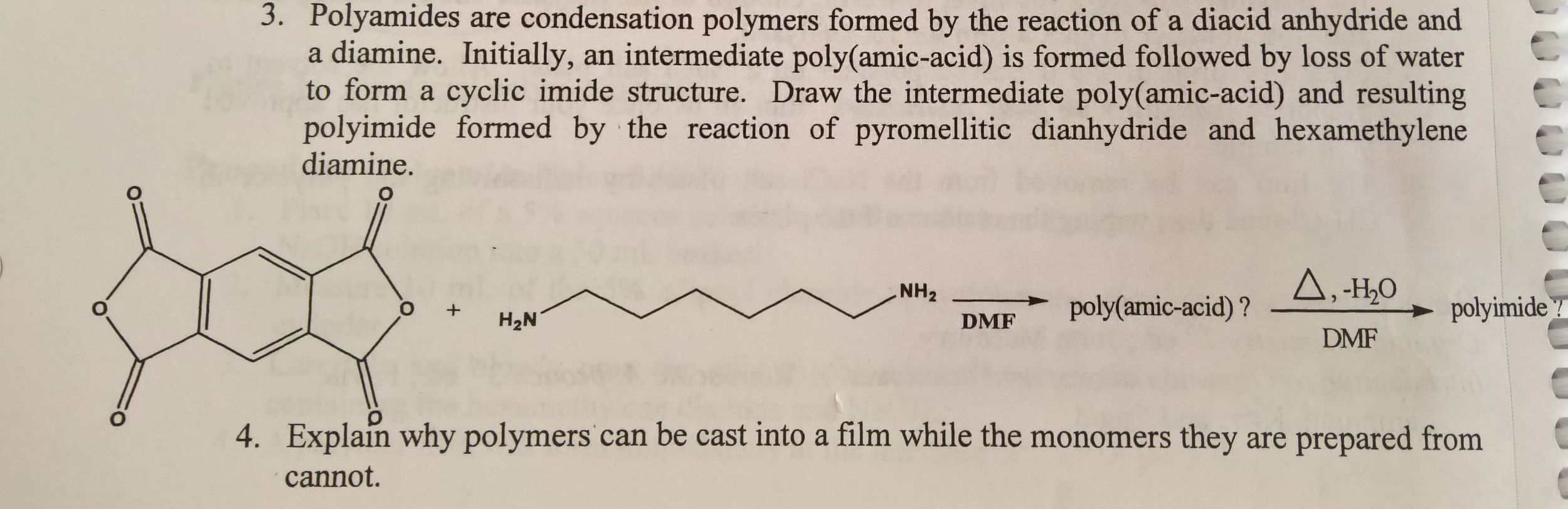 Solved Polyamides are condensation polymers formed by the | Chegg.com