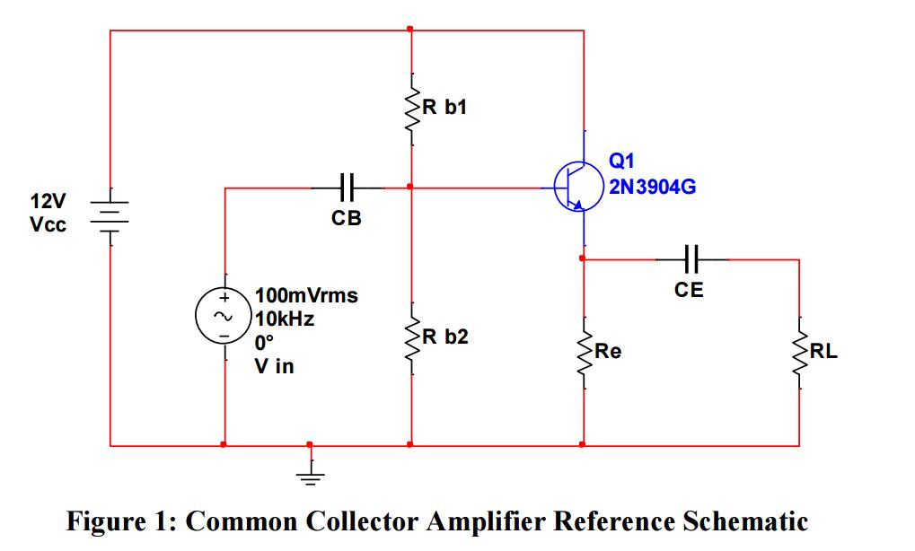 Solved l. Design Common Collector amplifier within the | Chegg.com