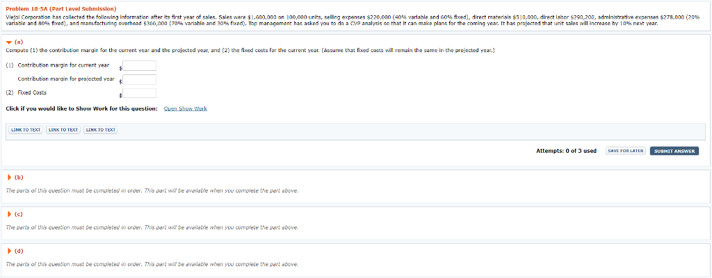 Solved Problem 18-5A (Part Level Submission) Vie 1 | Chegg.com