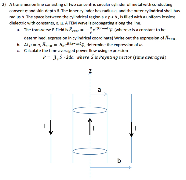 A transmission line consisting of two concentric | Chegg.com