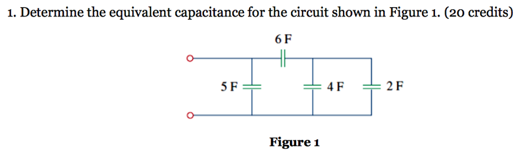 Solved Determine the equivalent capacitance for the circuit | Chegg.com