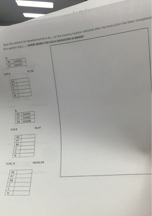 Solved Show the contents (in hexadecimal form 0x...) of the | Chegg.com