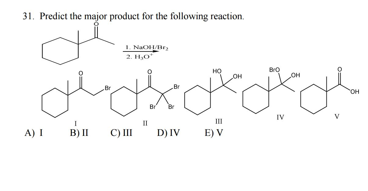Solved Predict the major product for the following reaction. | Chegg.com