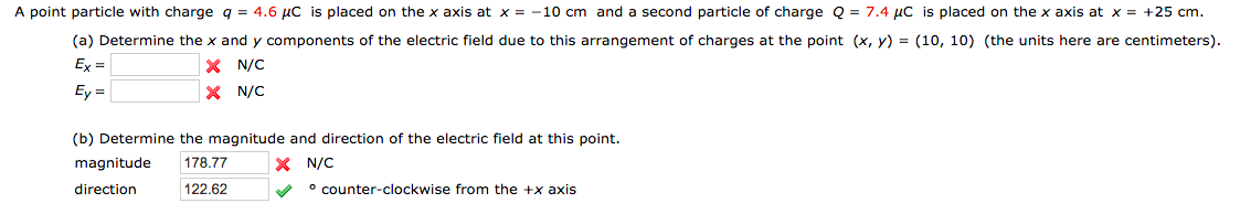 Solved A point particle with charge q = 4.6 (Microcoulombs) | Chegg.com