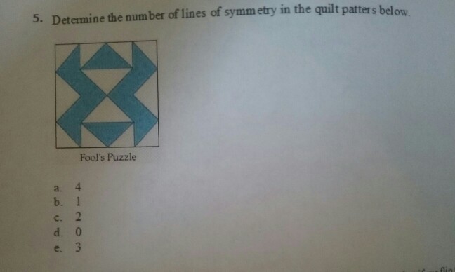Solved 5. Determine the num ber of lines of symm etry in the | Chegg.com