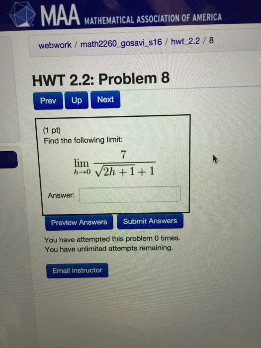 Solved Find the following limit: lim h rightarrow 0 | Chegg.com