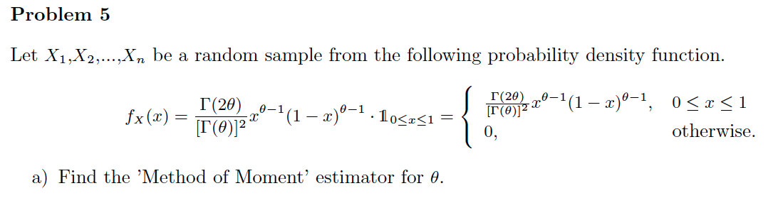 Solved Let X1,X2,...,Xn be a random sample from the | Chegg.com