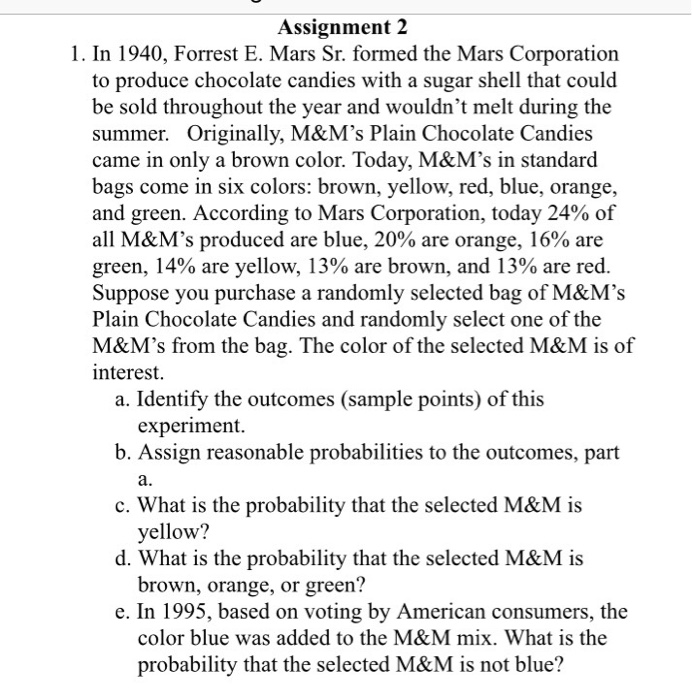 Solved In 1940, Forrest E. Mars Sr. formed the Mars | Chegg.com