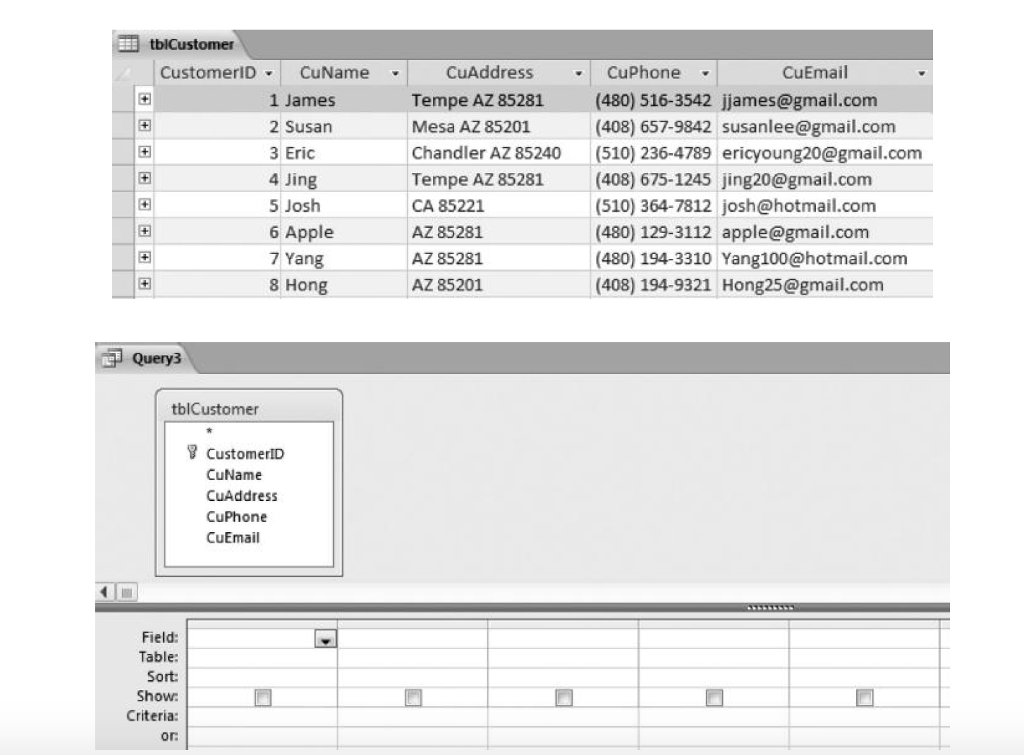 Solved Give the design view of the query in the ACCESS | Chegg.com