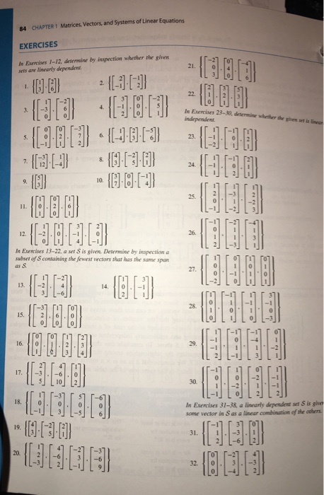 Solved In Exercises 1-12, determine by inspection whether | Chegg.com