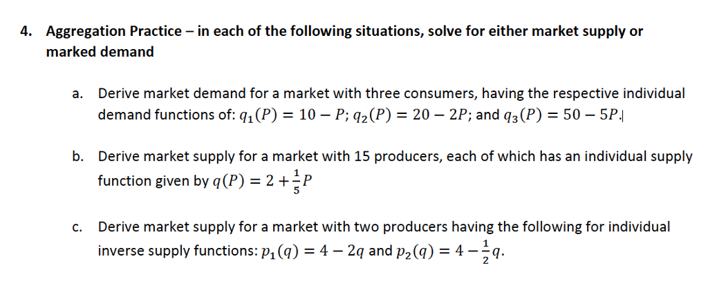 Solved Aggregation Practice - in each of the following | Chegg.com