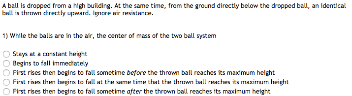 Solved A ball is dropped from a high building. At the same | Chegg.com