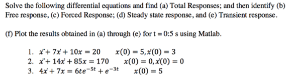 Solved Solve the following differential equations and find | Chegg.com