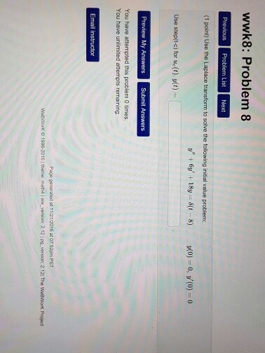 Solved wwk8: Problem 8 Previous Problem List Next (1 point | Chegg.com