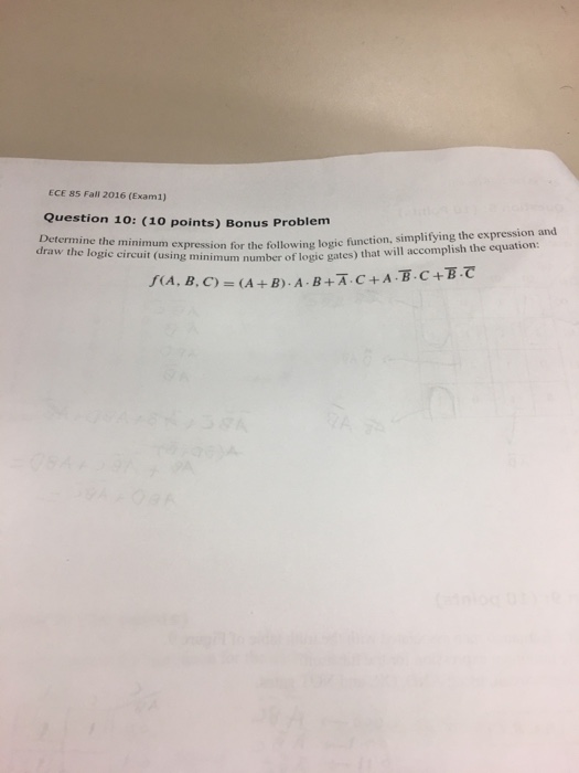 Solved Determine the minimum expression for the following | Chegg.com