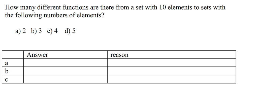 Solved How many different functions are there from a set | Chegg.com