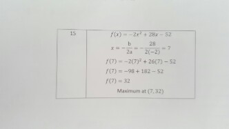 Solved 1 15 (x)-2x+28x- 52 b 28 2a 2(-2) (7)--2(7)z + | Chegg.com