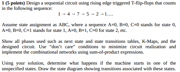 Design a sequential circuit using rising edge | Chegg.com