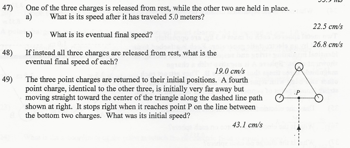 Three identical point charges, each with charge q = | Chegg.com