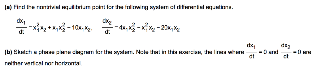 Solved (a) Find the nontrivial equilibrium point for the | Chegg.com