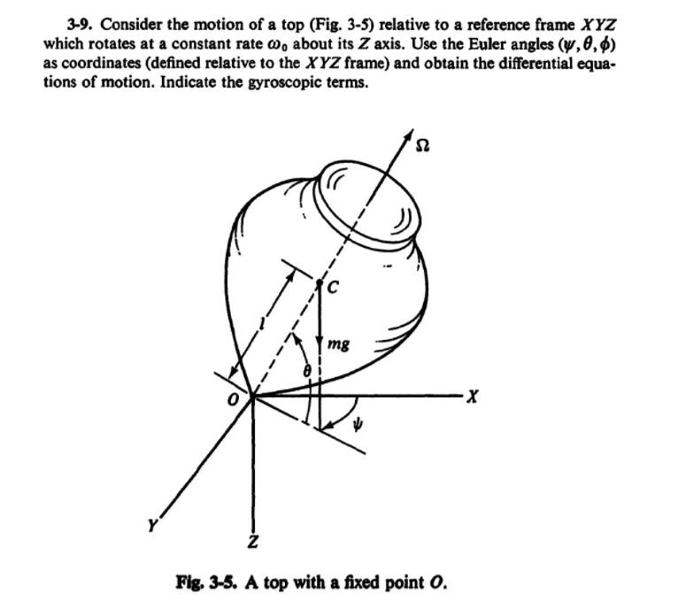 Solved 3 9 Consider The Motion Of A Top Fig 3 5 Relative 