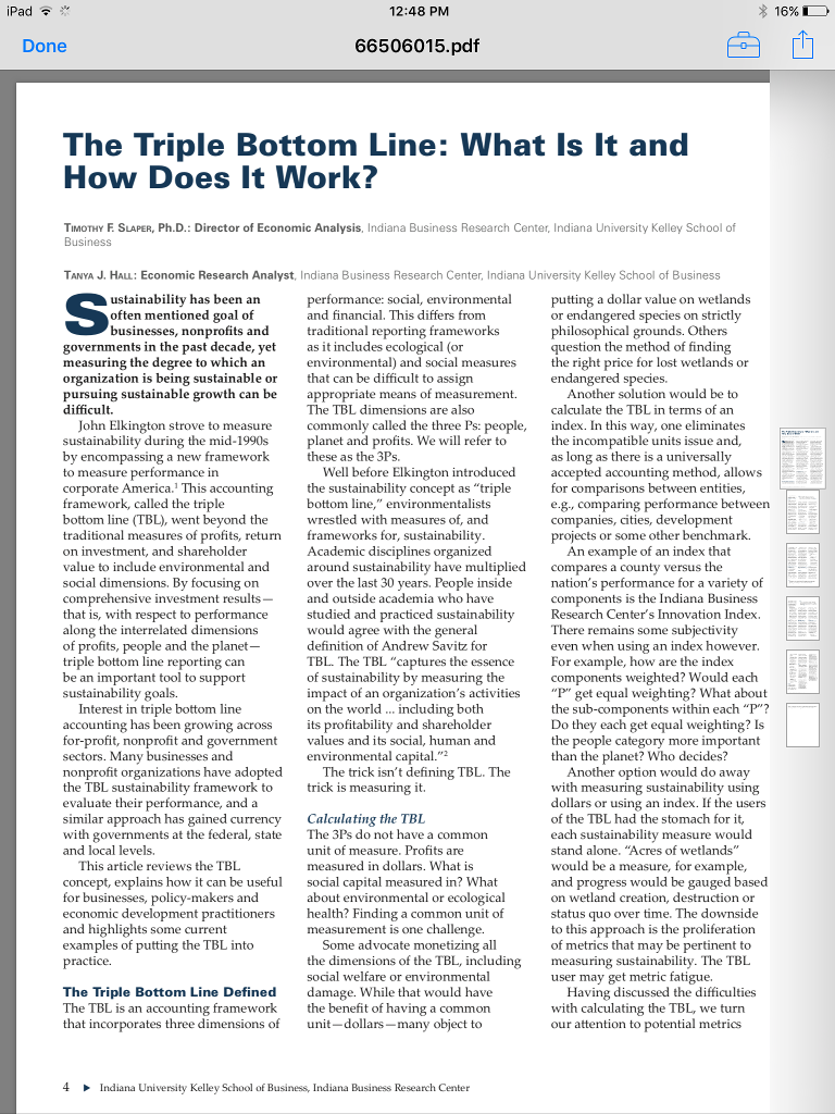 Solved Pad 16%. 12:48 PM 66506015.pdf Done The Triple Bottom | Chegg.com