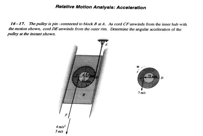 Solved Relative Motion Analysis Acceleration The Pulley Is