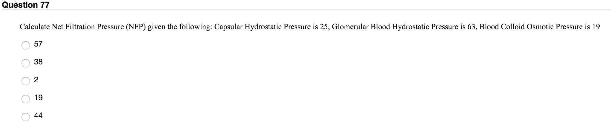 Solved Calculate Net Filtration Pressure (NFP) given the | Chegg.com