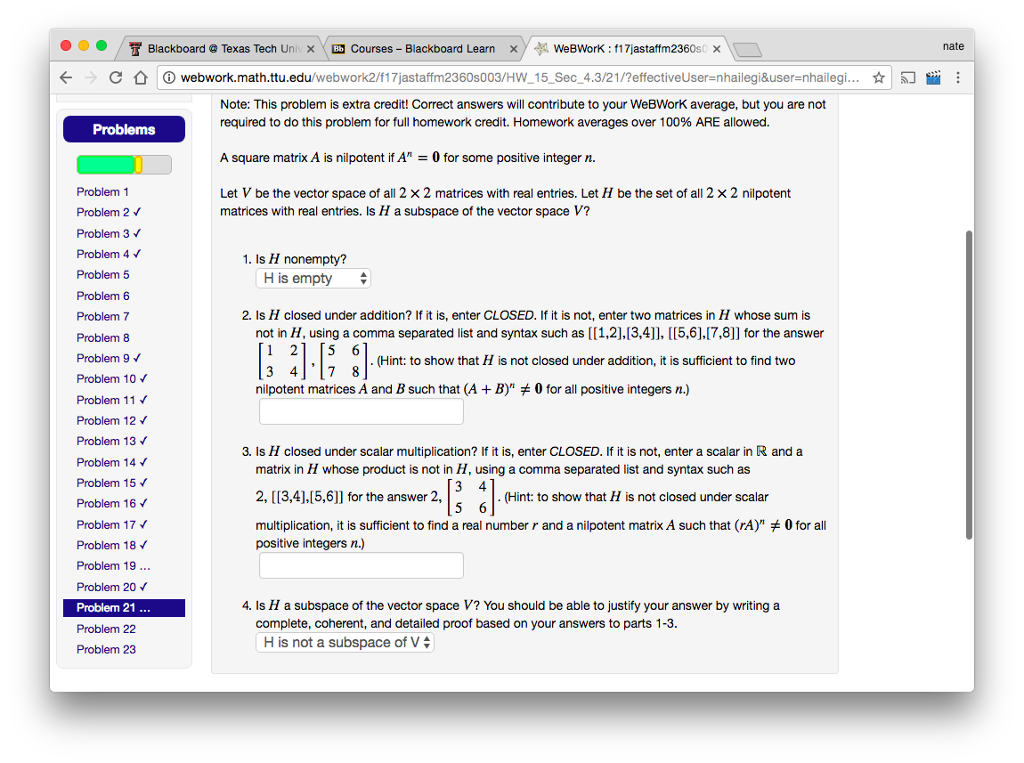 Solved 『Blackboard @ Texas Tech Uni x E, Courses-Blackboard | Chegg.com