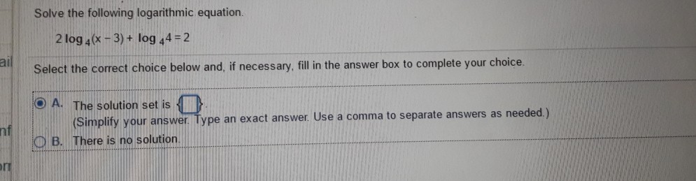 Solved Solve the following logarithmic equation 2log 4(x | Chegg.com
