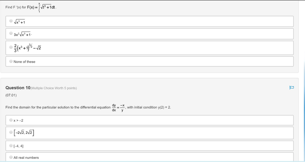 Solved Find F'(x) for F(x) = integral^x_1 Squareroot t^3 + 1 | Chegg.com