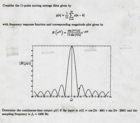 Solved Consider the 11-point moving average filter given by | Chegg.com