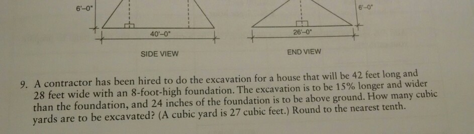 Solved 6-0" 6-0 40-0 26-0 SIDE VIEw END VIEW contractor has | Chegg.com